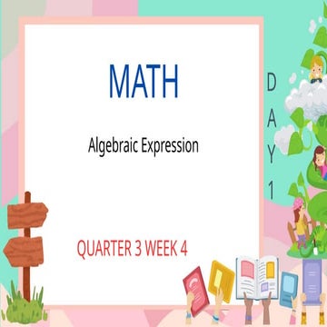 Representing Quantities in Real-life Situations using Algebraic ...