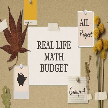 Real life math budget class 10 math project | PPTX
