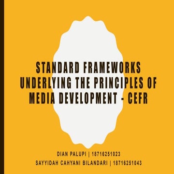 Standard Frameworks Underlying the Principles of Media Development | PPTX | Education