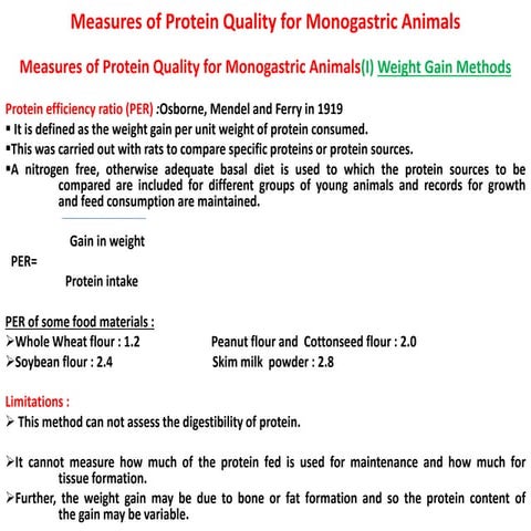 quality of protein , Net Protein utilisation | PPTX
