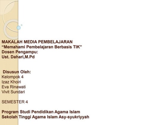 Media pembelajaran tik | PPT