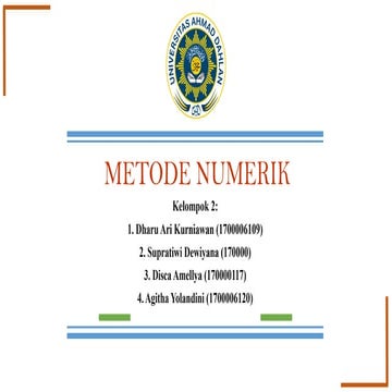 Numerical Method for engineering student | PPTX