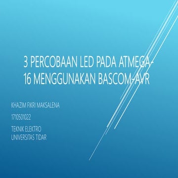 Program running led menggunakan mikrokontorler atmega16 | PPTX