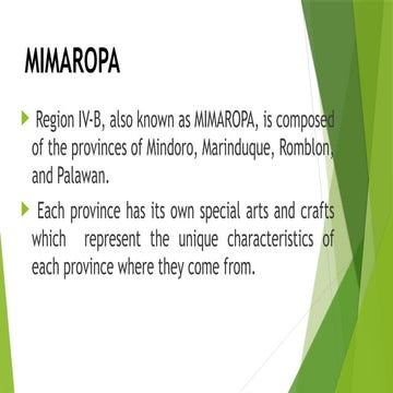 Grade 7- Arts, Fabrics and Crafts in MIMAROPA | PPTX