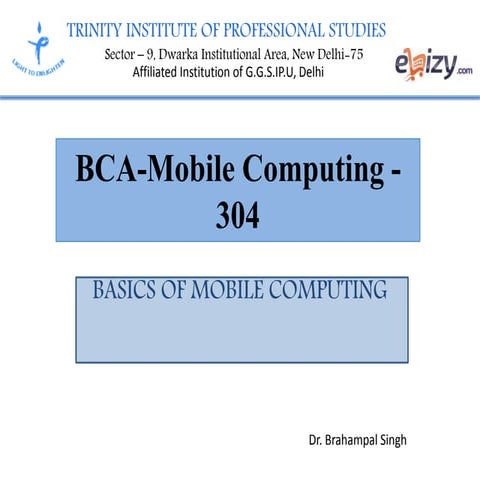 Bca Mobile Computing Basics Of Mobile Computing Ppt