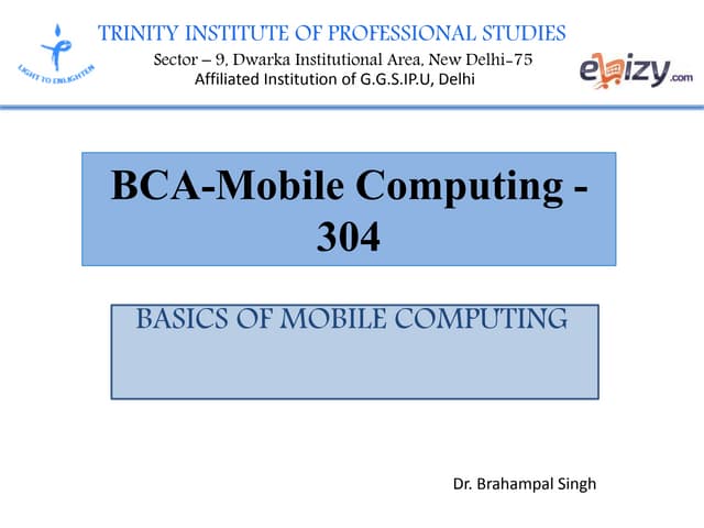 Bca Mobile Computing Basics Of Mobile Computing Ppt