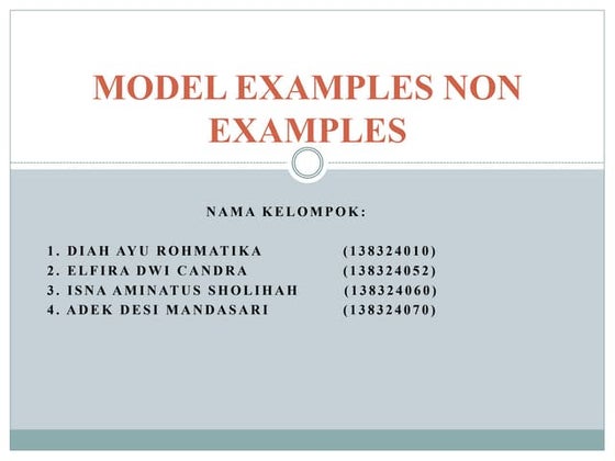 Model pembelajaran example non example | PPT