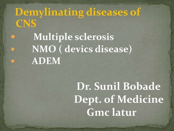 Multiple sclerosis pathophysiology, diagnosis, and treatment | PPT