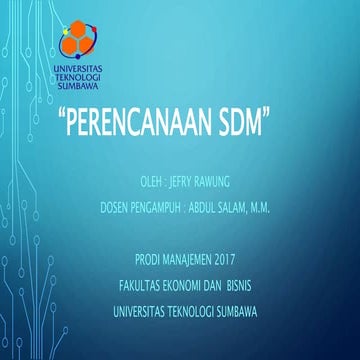 perencanaan SDM { ppt manajemen sumber daya manusia } | PPTX