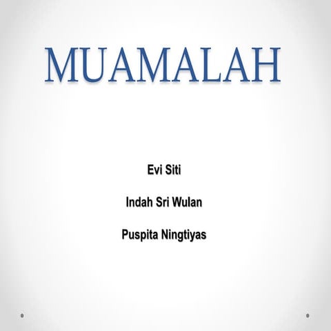 Ppt muamalah | PPTX
