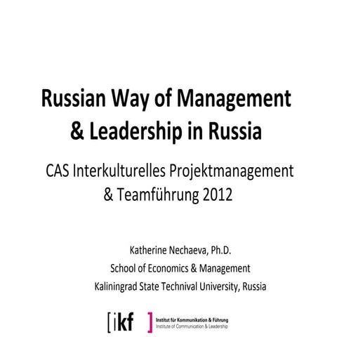 Russian Way of Management & Leadership in Russia | PPT