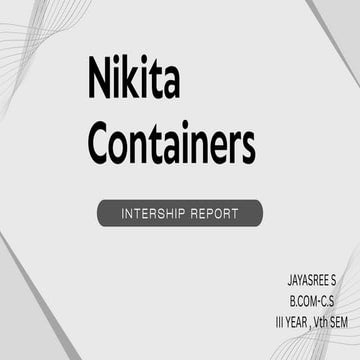 PPT nikita containers of the company use | PDF
