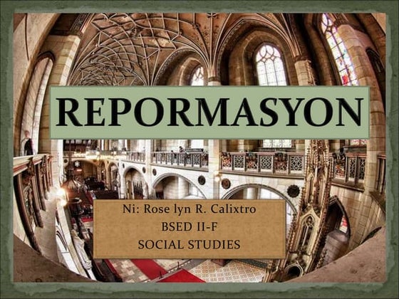 Repormasyon at Kontra Repormasyon | PPT