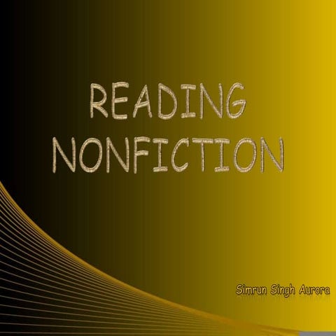 Ppt nonfiction | PPTX | Books and Literature