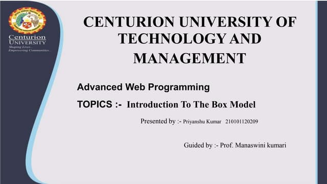 Presentation Of Advance Web Programming Pptx