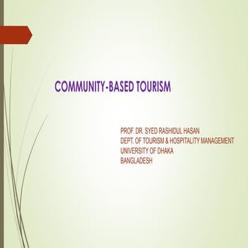 Some Proposed Models for Successful Community Based Tourism | PPTX