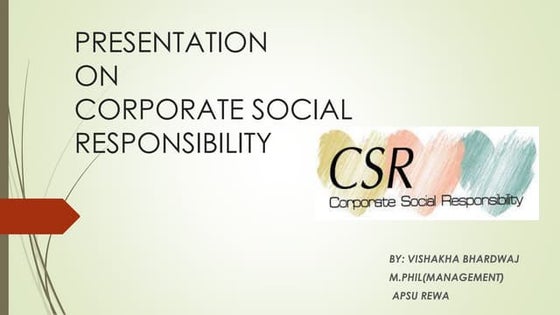 CORPORATE SOCIAL RESPONSIBILITY IN INDIA | PPT