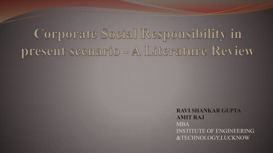 Corporate social responsibility | PPT