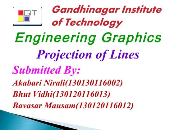 Engineering Graphics Projection Of Points And Lines Ppt