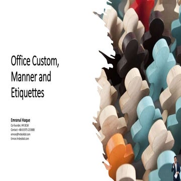 Office Custom, Manner & Etiquette | PPT