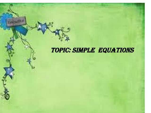 Ppt Of Linear Equation Pptx For Class 8 Ppt