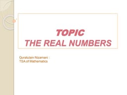 Real numbers system | PPT