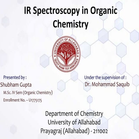 IR spectroscopy and its application | PPTX