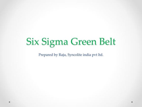 Six sigma green belt project template | PPT