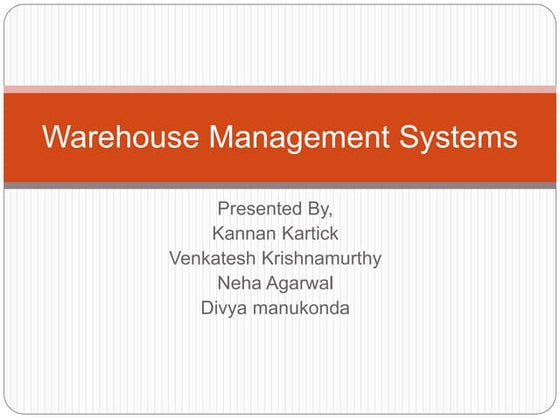 Warehouse management system presentation | PPTX