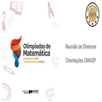 OMASP olimpíadas paulista orientaçao para desenvolvimento | PPTX