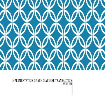 PPT on ATM MACHINE TRANSACTION SYSTEM | PPTX