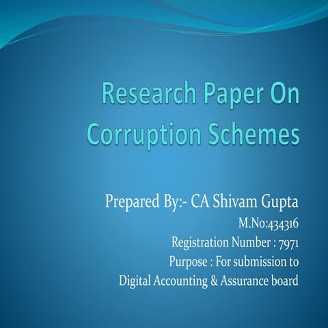 ERADICATION OF CORRUPTION IN GOVERNMENT ESTABLISHMENTS | PPTX