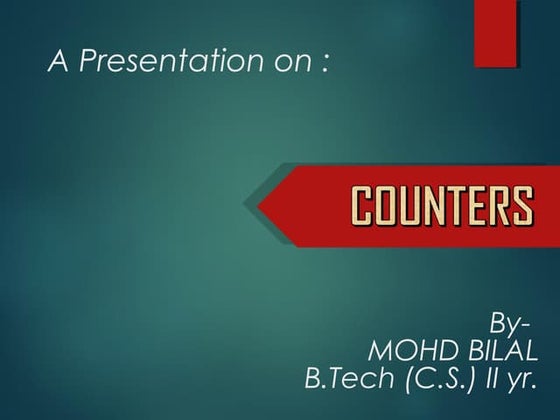 Logic Design - Chapter 8: counters | PPT