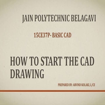 PPT on drawing the objects using CADD tool | PPTX