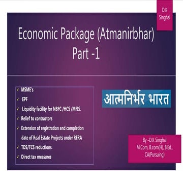 Economic Package (Atmanirbhar) Part- 1(13-05-2020) | PPTX