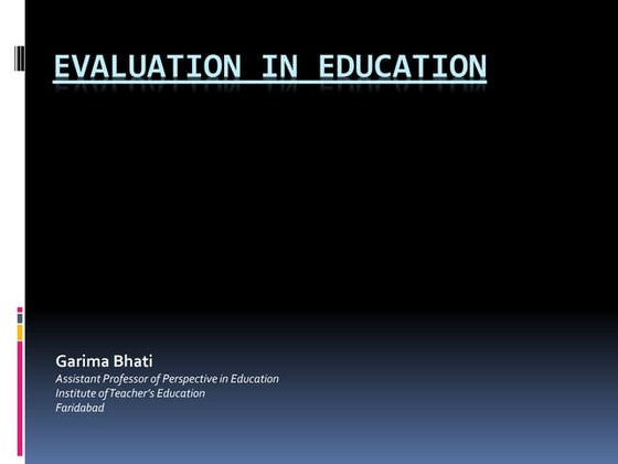 types of Evaluation | PPT