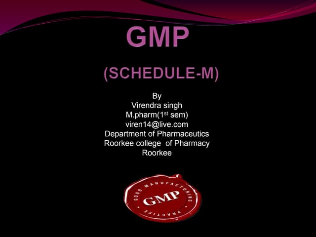 Gmp (good manufacturing practices) | PPTX | Manufacturing Industry ...