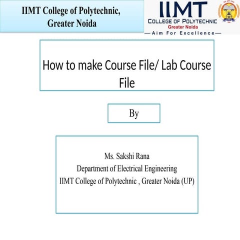PPT ON HOW TO MAKE COURSE FILE.pptx important | PPTX
