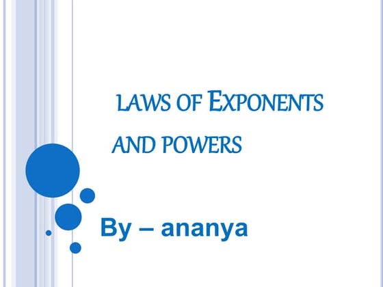 Laws of exponents | PPT