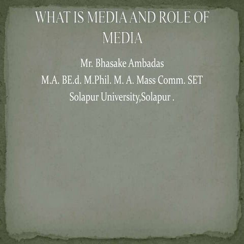 Ppt on media | PPT