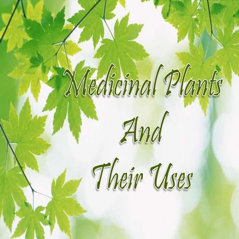 Ppt on medical plants and their uses by tanvi bansal | PPTX