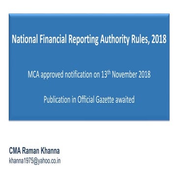 National Financial Reporting Authority Rules 2018 | PPTX