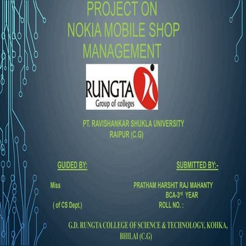 Project report on mobile shop management | PPS