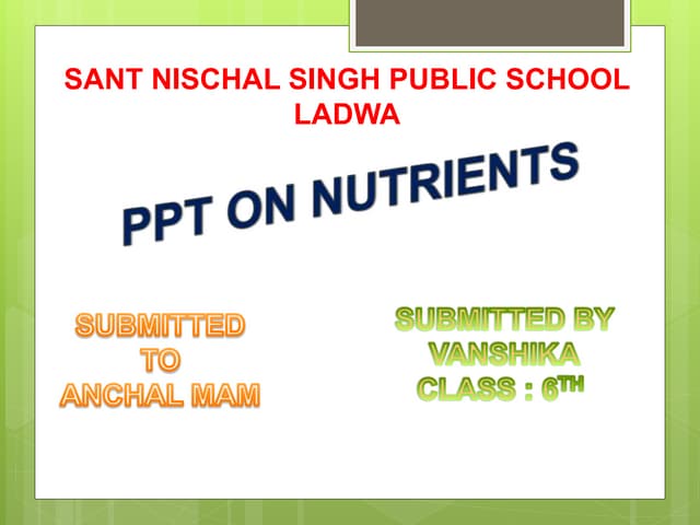 Nutritional Powerpoint | PPT