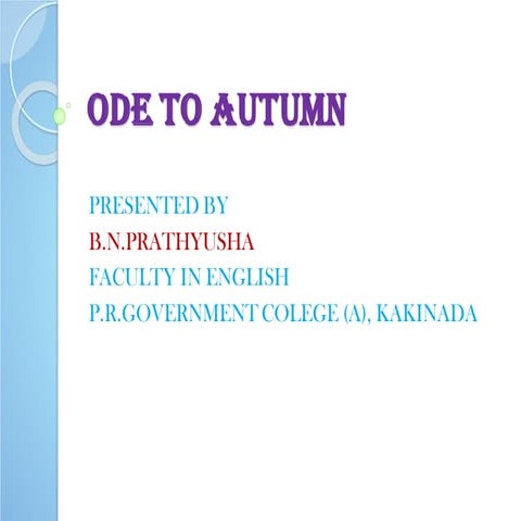 PPT ON ODE TO AUTUMN by piyush k Verma.j | PDF