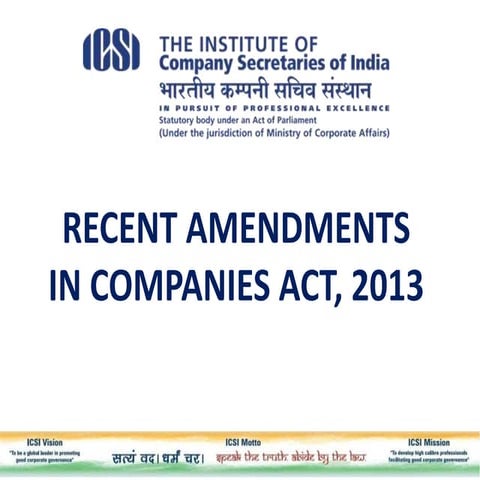 PPT ON RECENT AMENDMENTS IN COMPANIES ACT, 2013.pptx