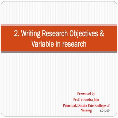 PPT on Research Objectives. for nursing students | PDF