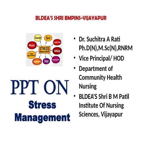 PPT on stress management.pptxDefine Stress and Stress Management ...