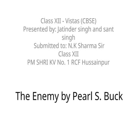 PPT ON THE ENEMY CLASS12.pptx 2y2613python | PPTX