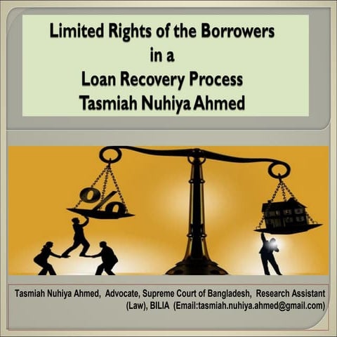 Critical Analysis of Money Loan Recovery Act, 2003 | PPT